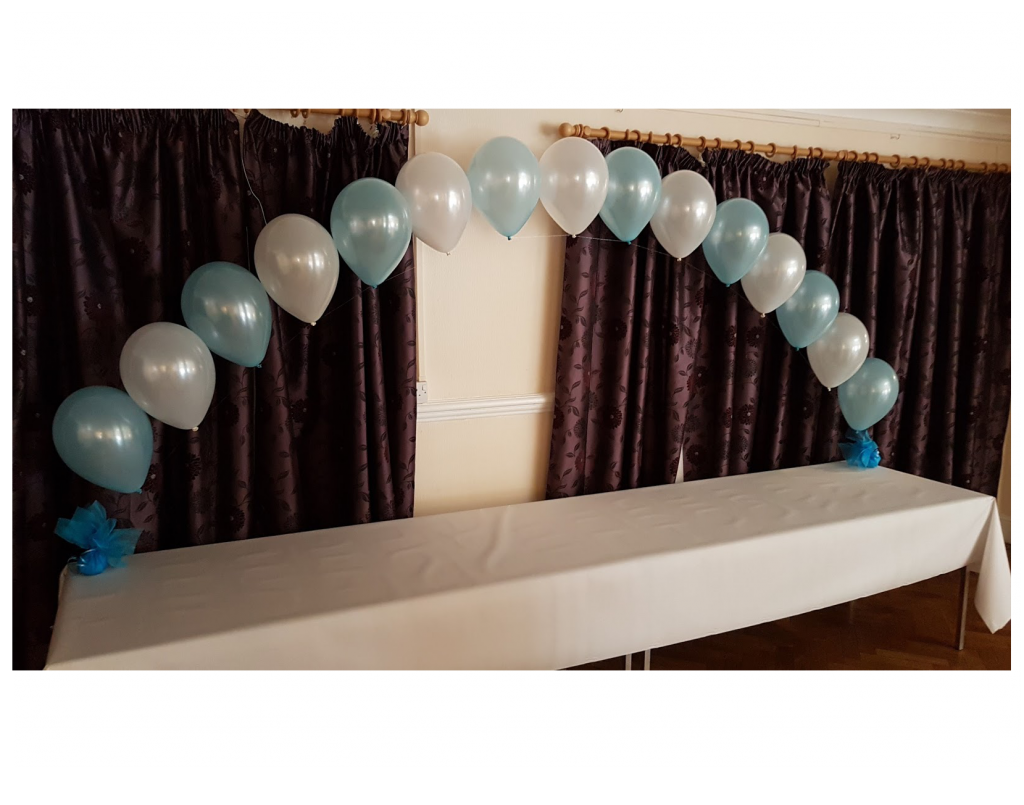 Table Top Single Balloon Arch - Two 6ft tables - Sittingbourne Balloons